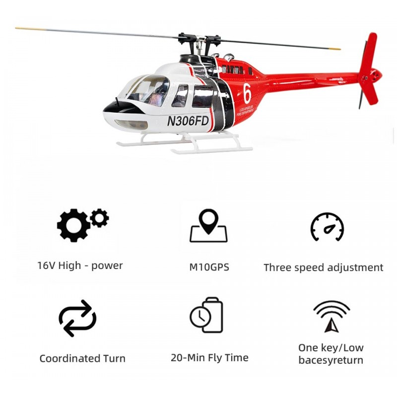 FLYWING BELL-206 V3 ACE GPS Scale Helicopter RTF